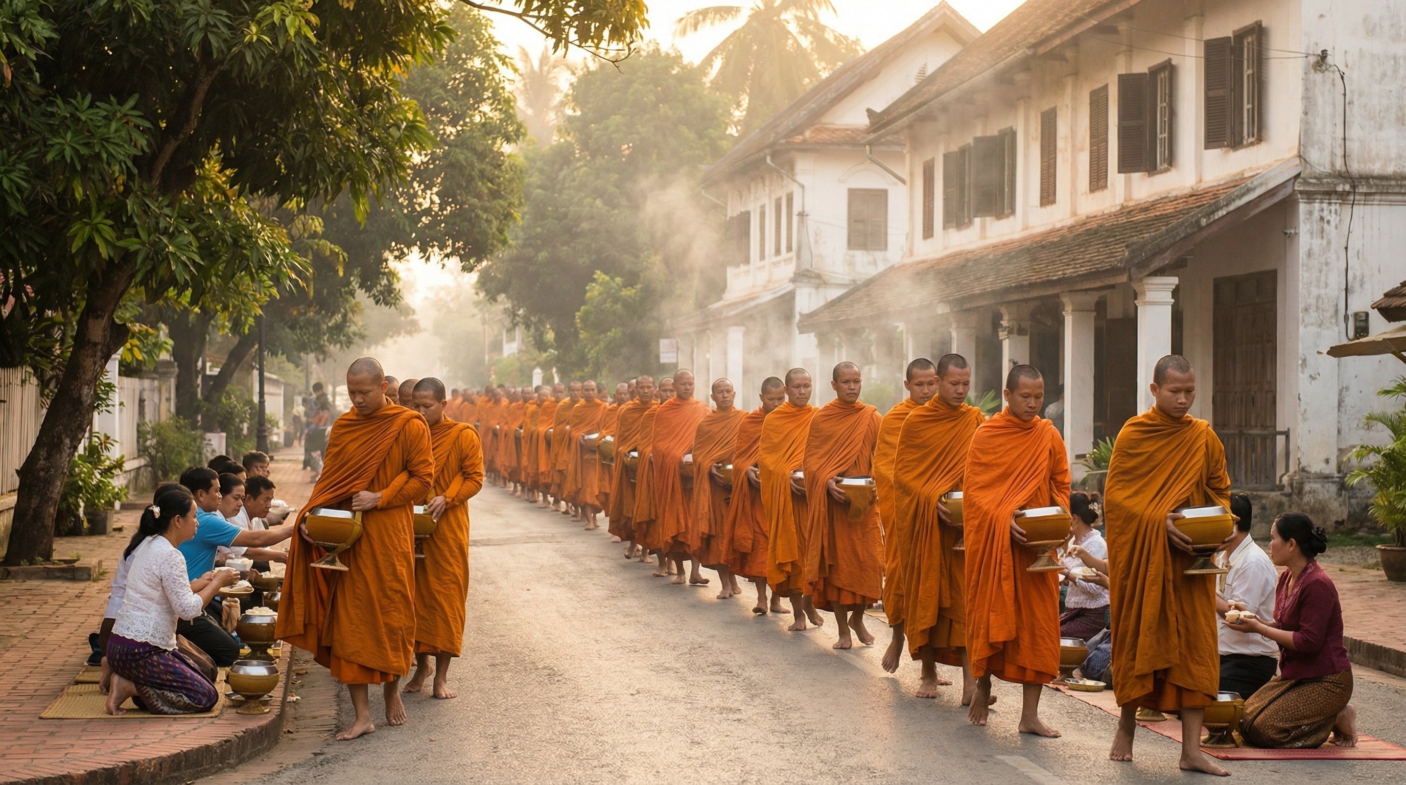 ☀️ The Sacred Morning: The Spiritual Art of Almsgiving in Thailand ...